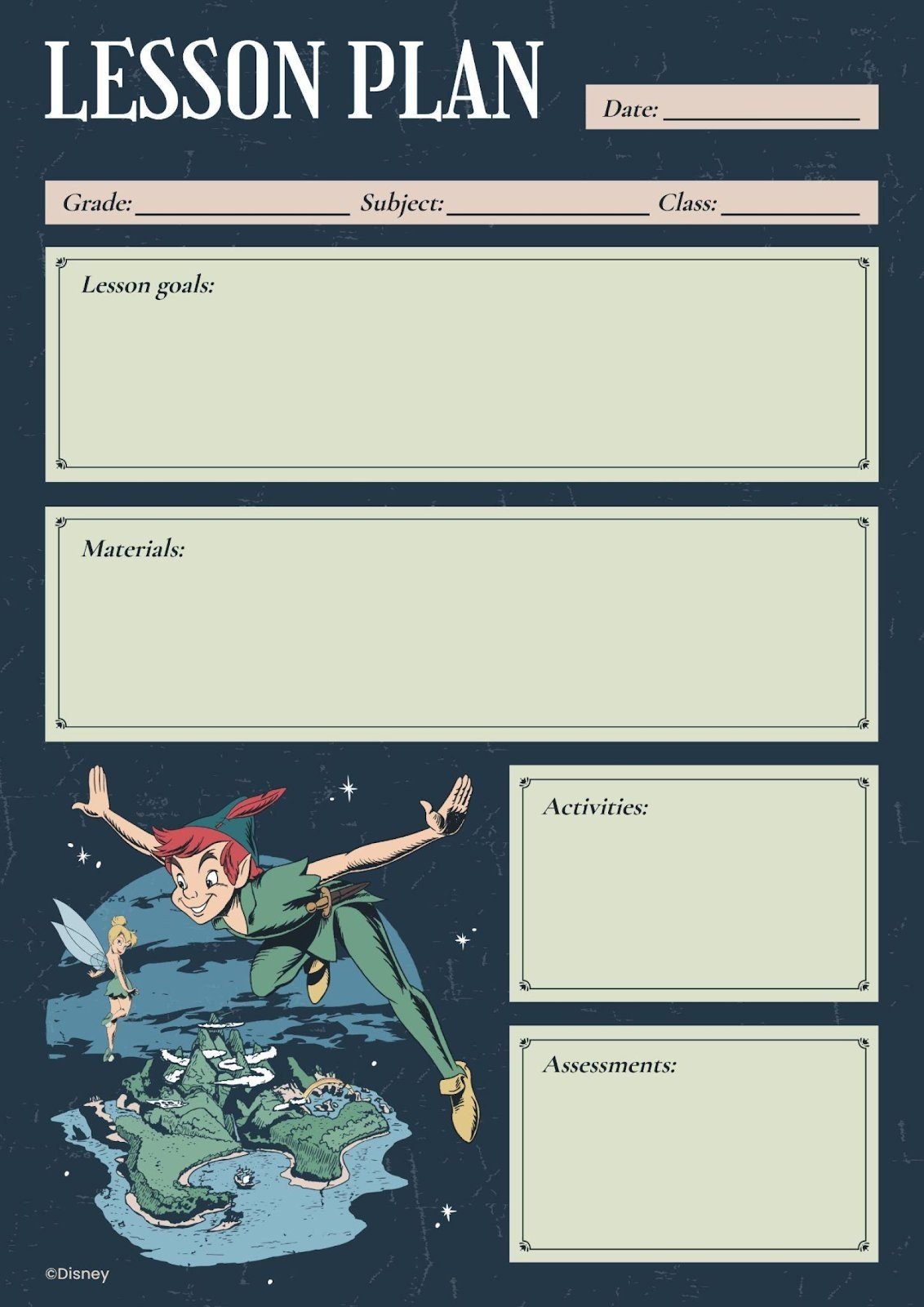 Peter Pan Lesson Plan Template