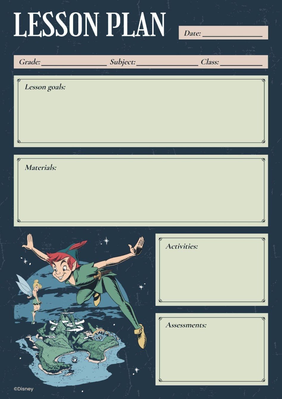 Peter Pan Lesson Plan Template