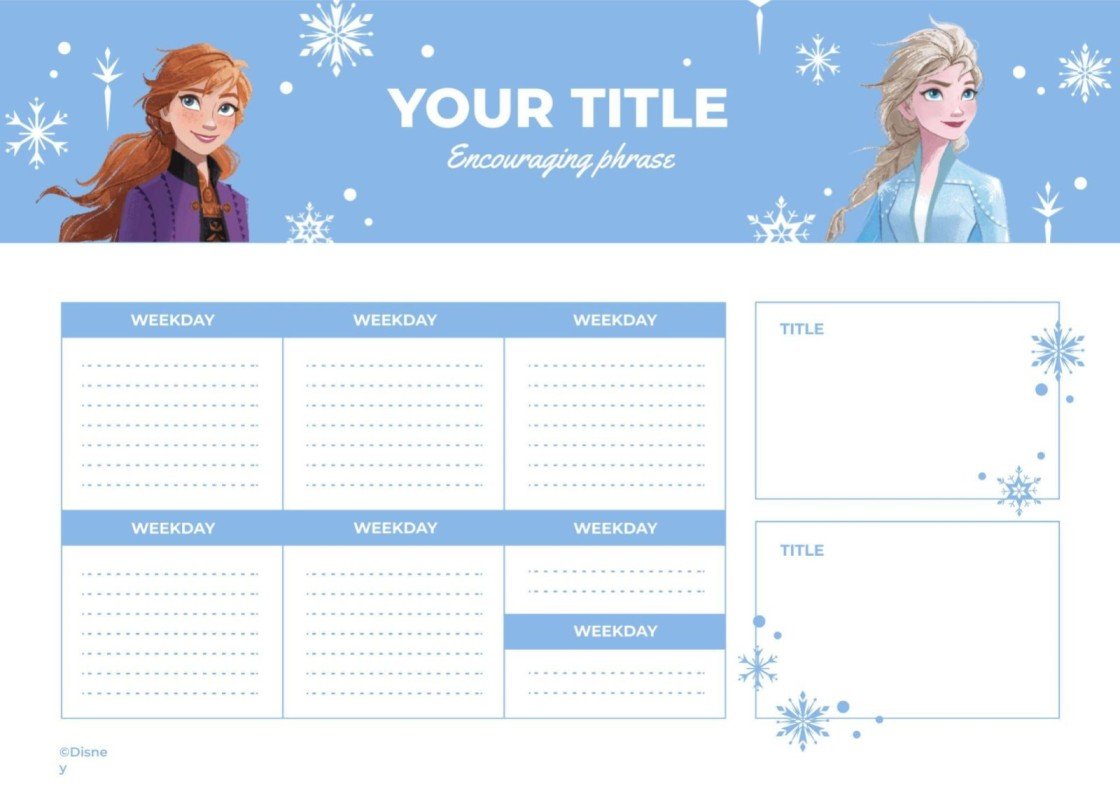 Frozen Winter Weekly Planner Template