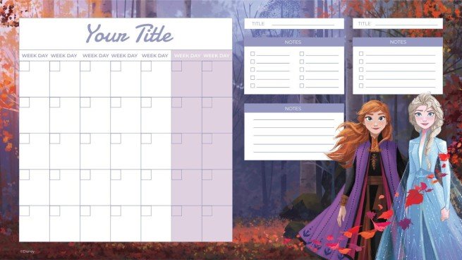Frozen Monthly Planner Template