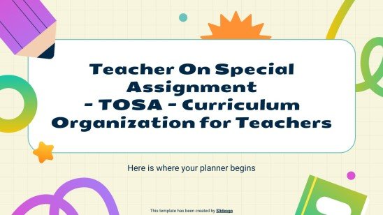 Teacher On Special Assignment - Curriculum Organization