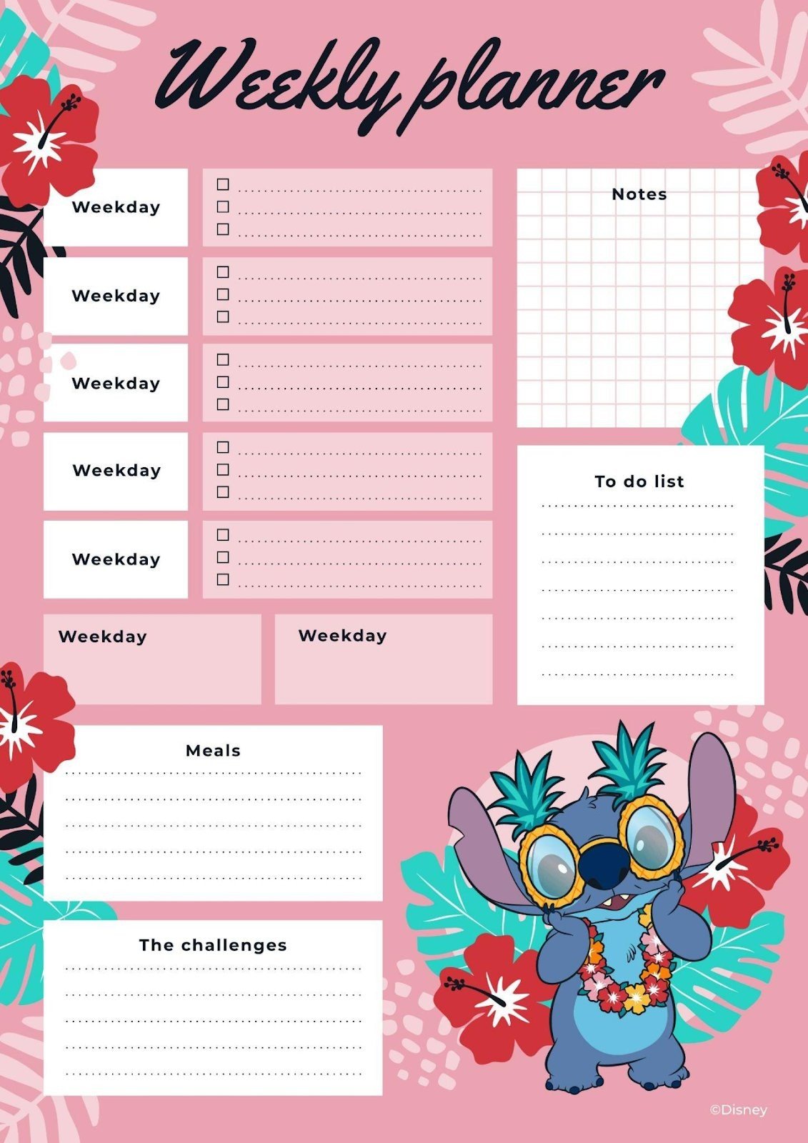 Presentación Planificador semanal de Aloha Stitch