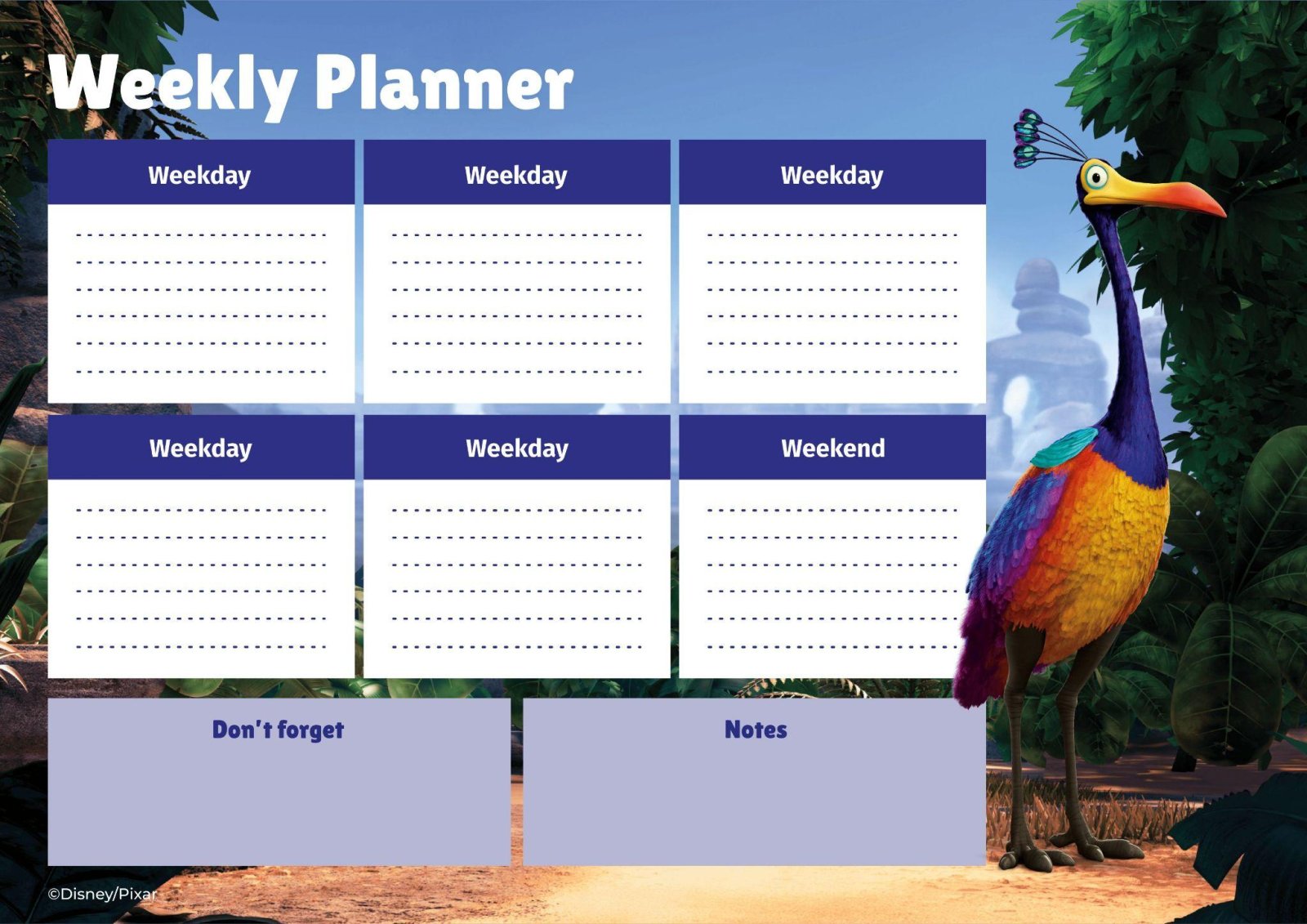 Up Weekly Planner Template