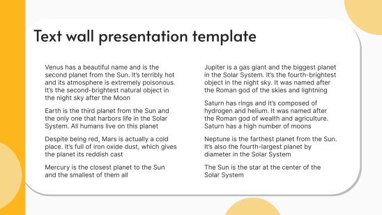 Text Wall Presentation Template Presentation