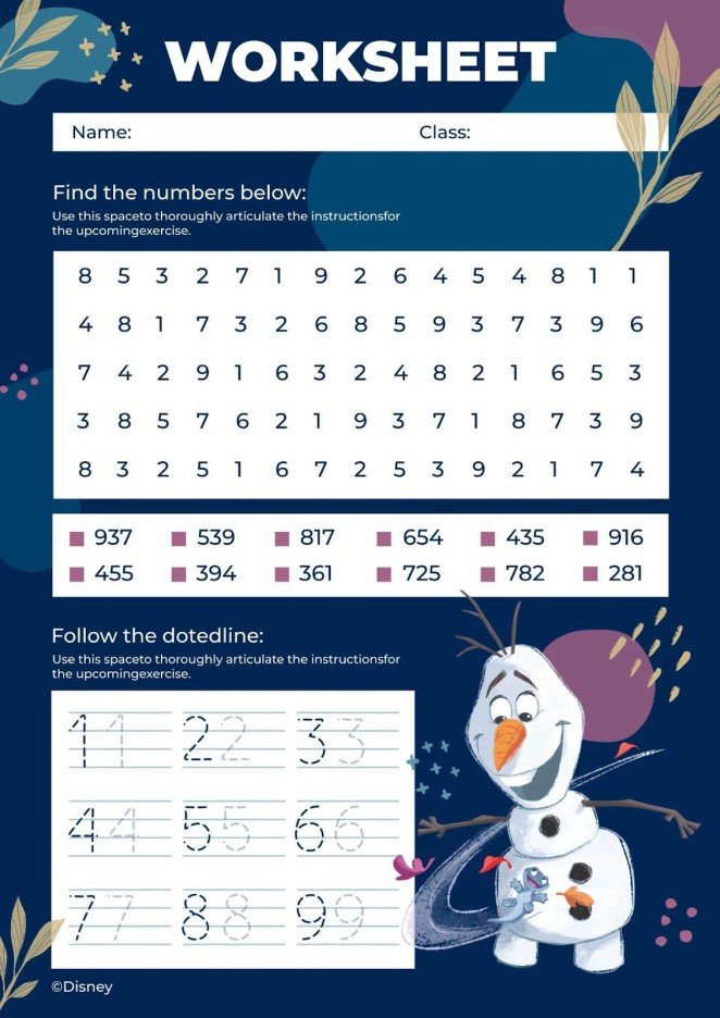 Olaf Frozen Winter Season Worksheet Presentation