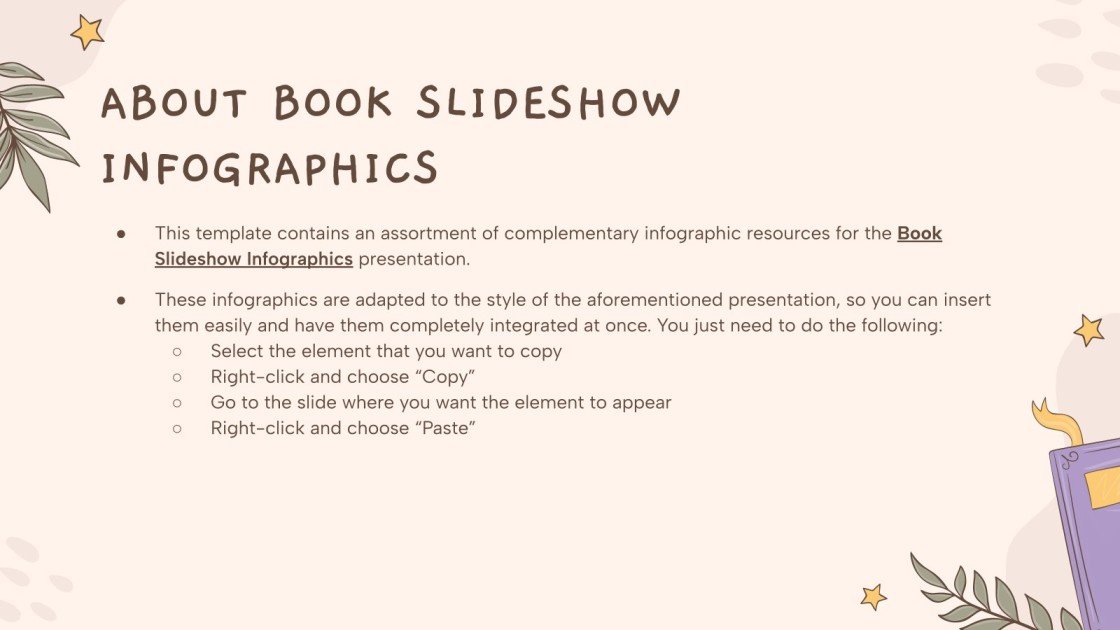 Book Slideshow Infographics Template