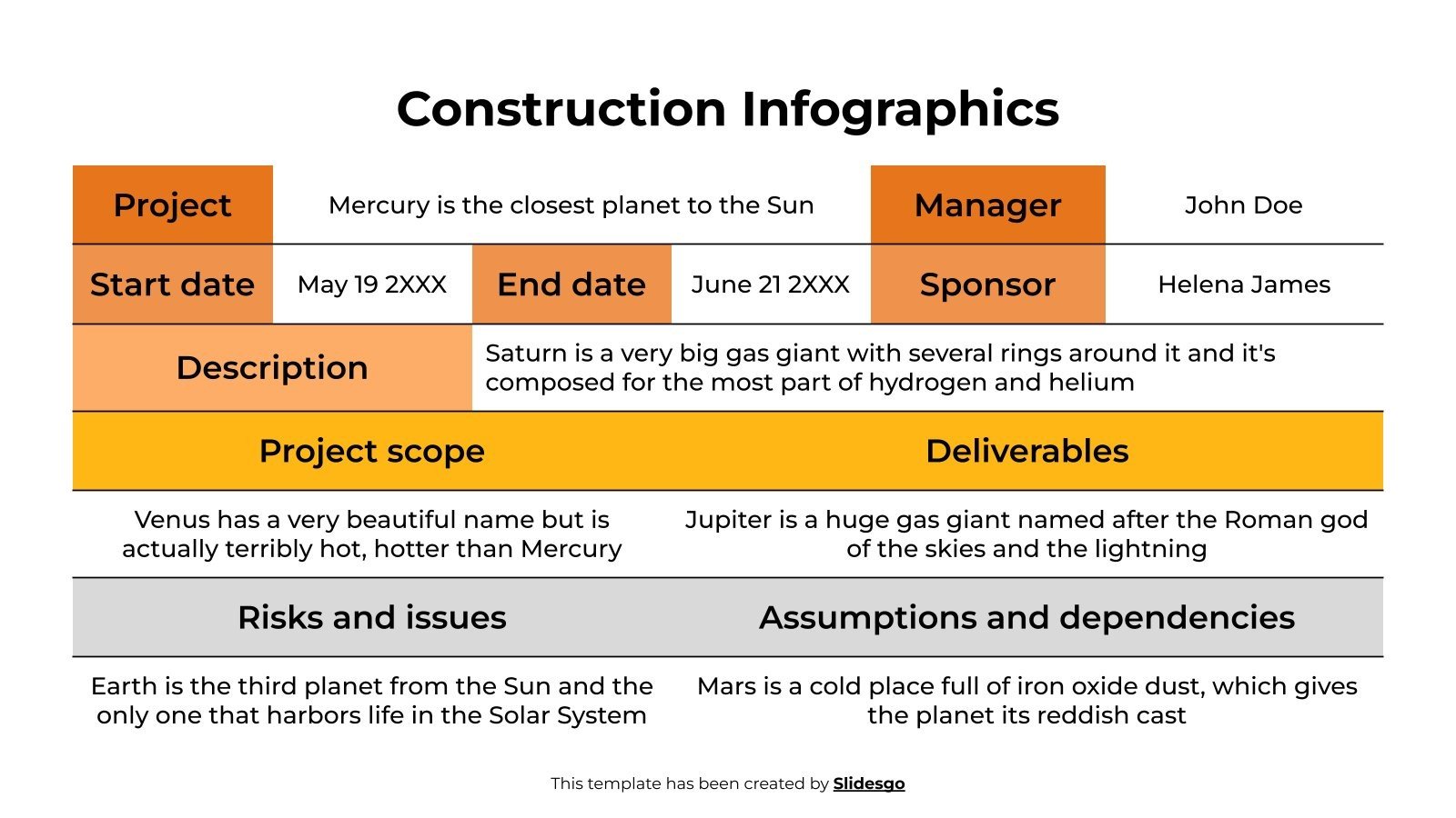 Construction Infographics Template