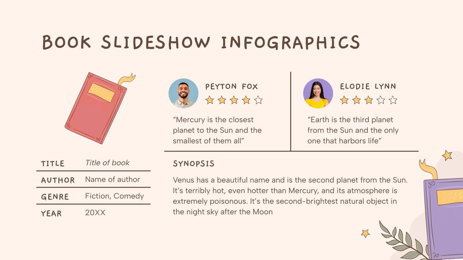 Book Slideshow Infographics Template
