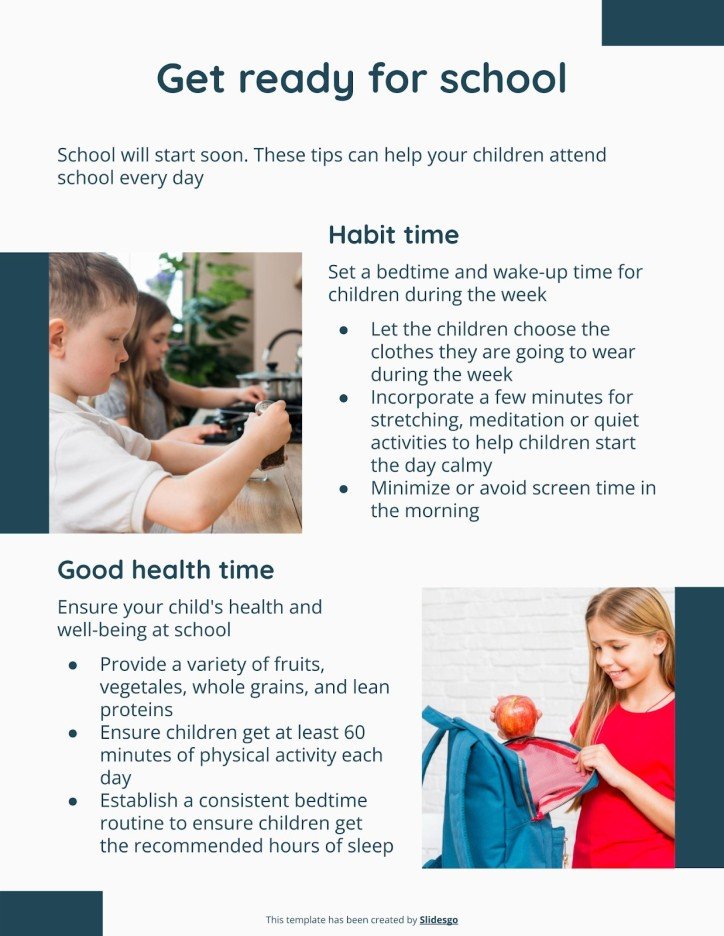 All About School Handout Presentation