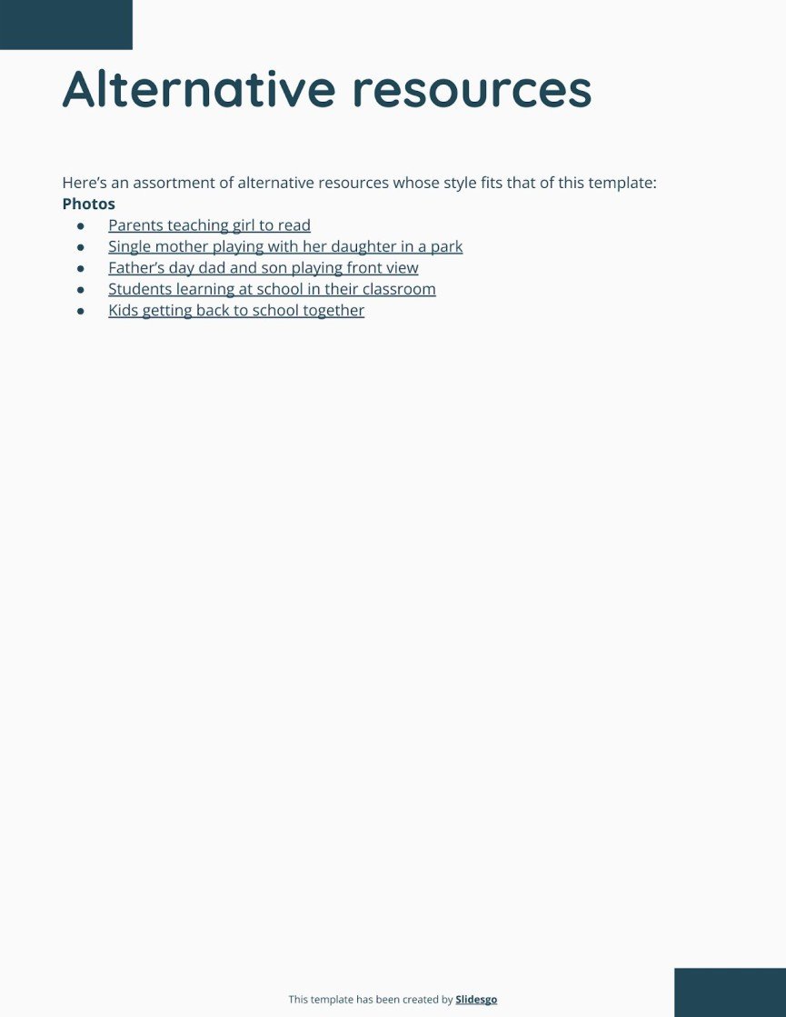 All About School Handout Presentation