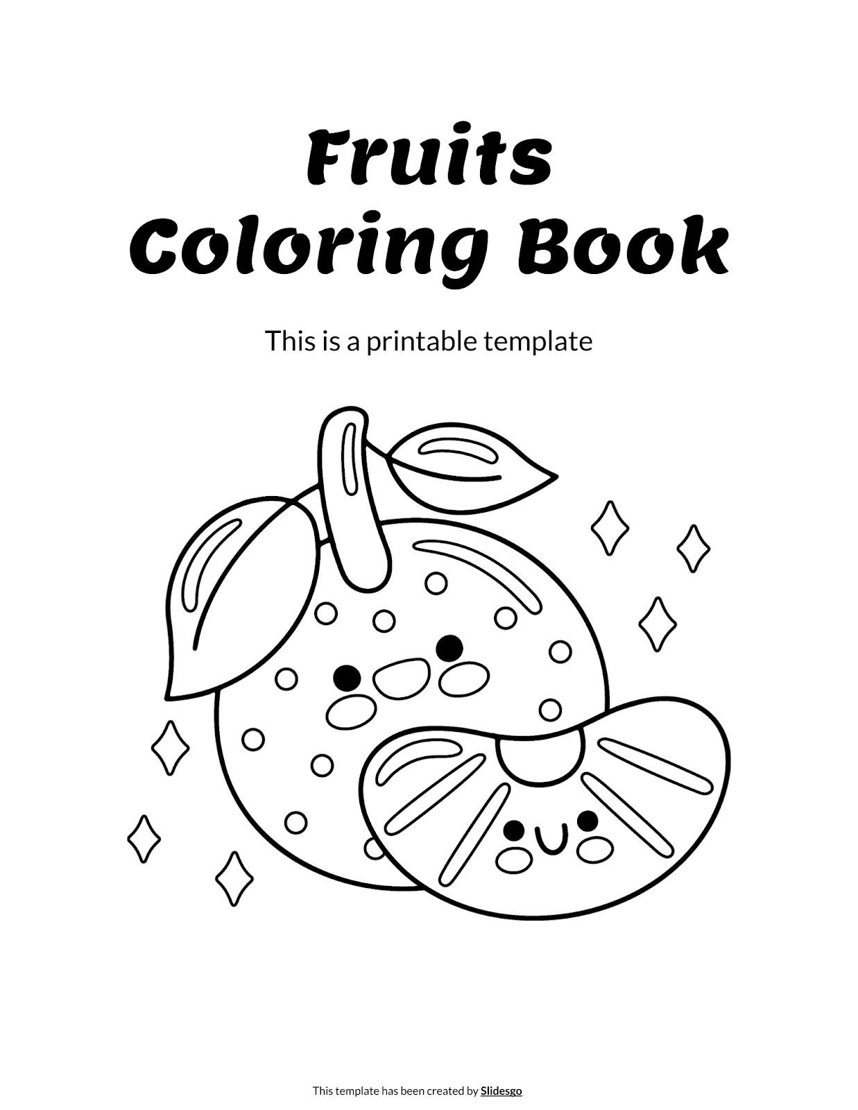 Fruits Coloring Book Template