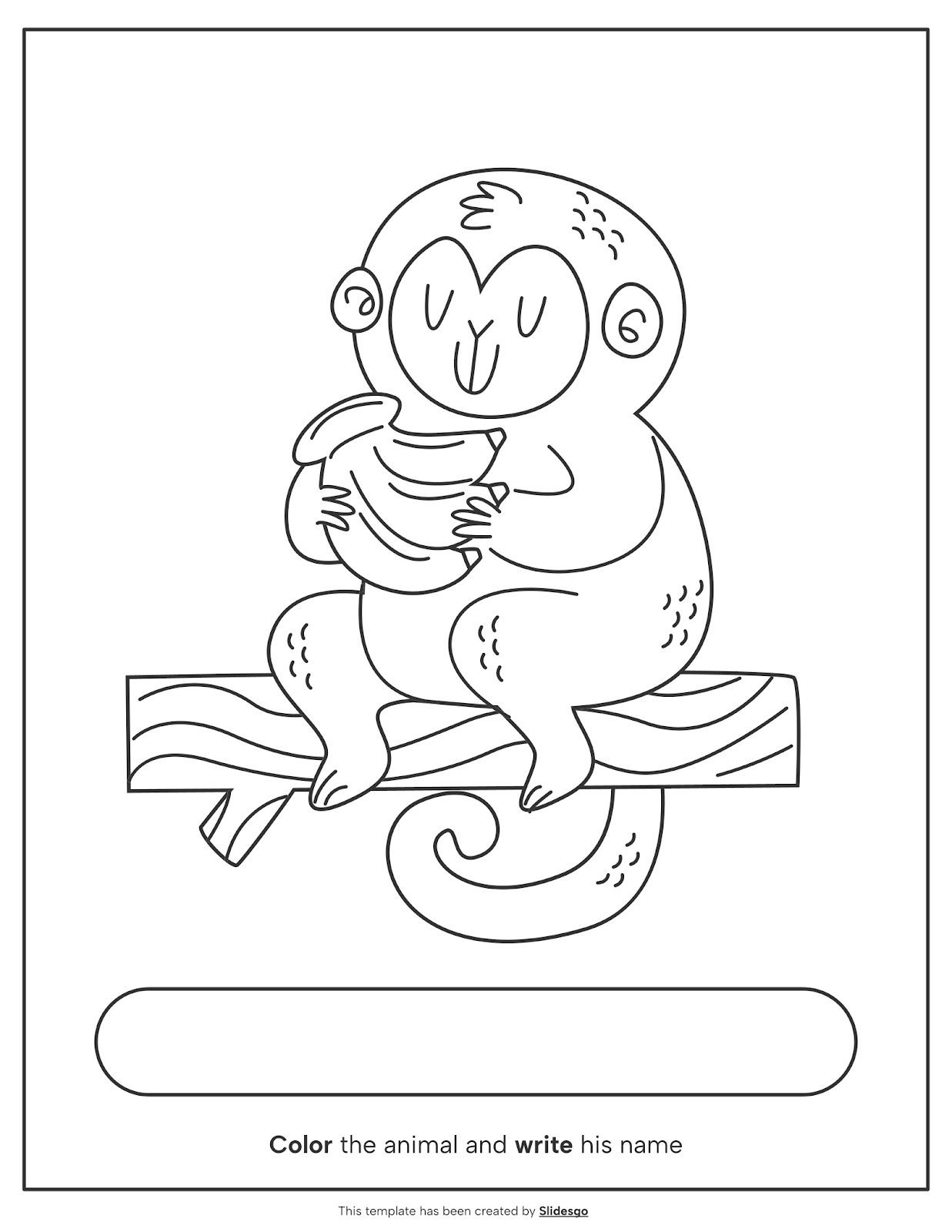 Animal Coloring Book Template