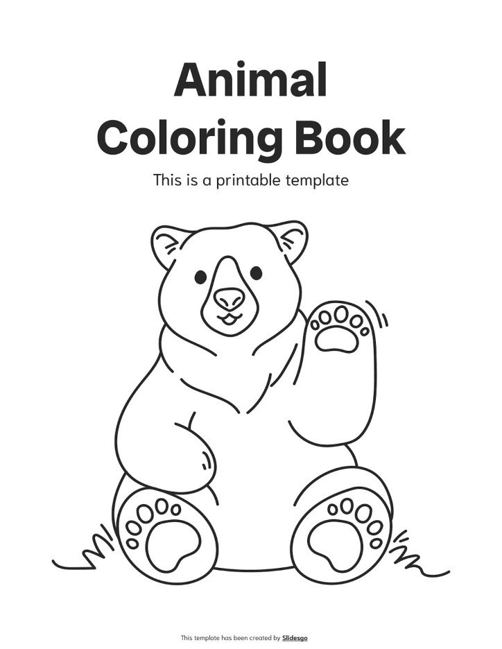 Animal Coloring Book Template