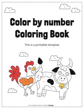 Color by Number Coloring Book Template