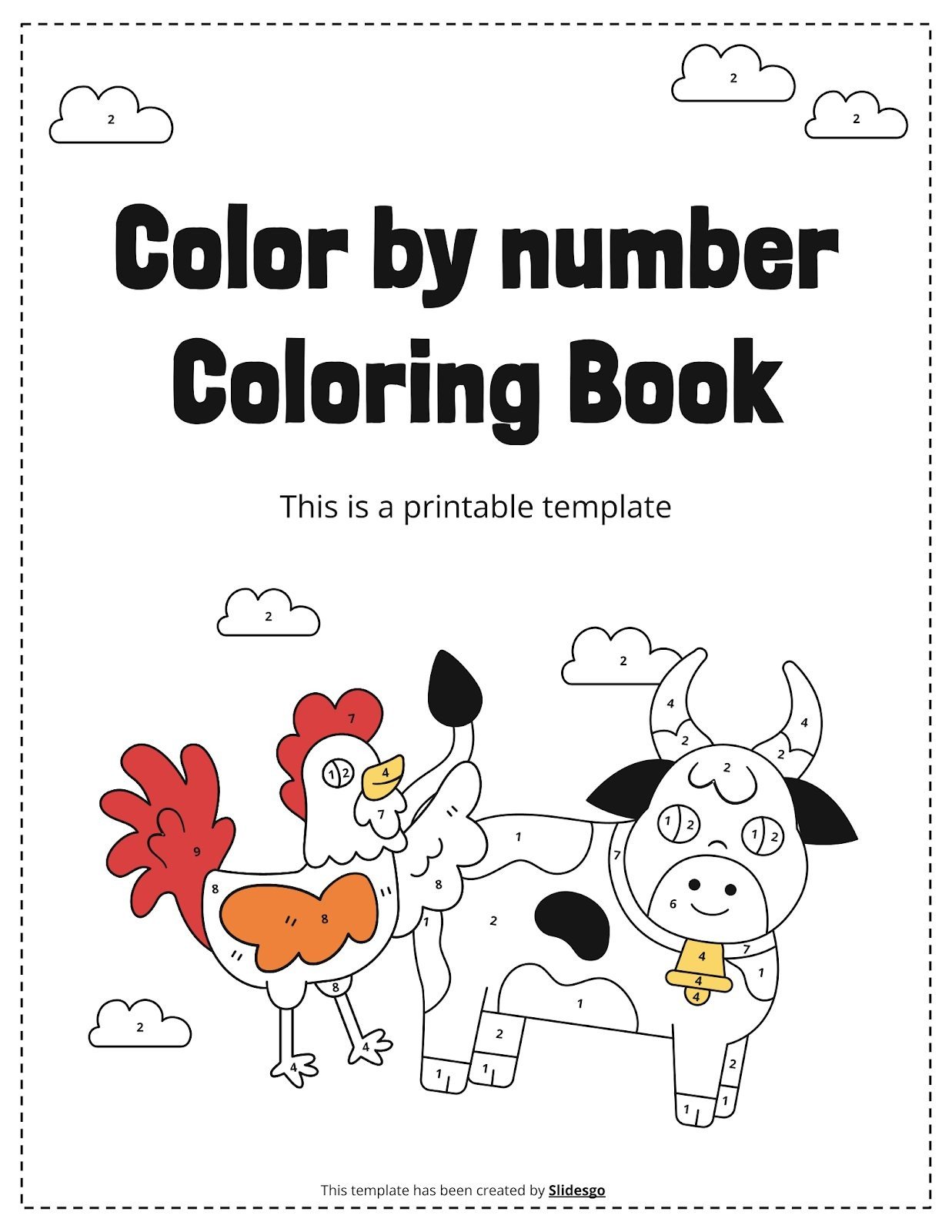 Color by Number Coloring Book Template