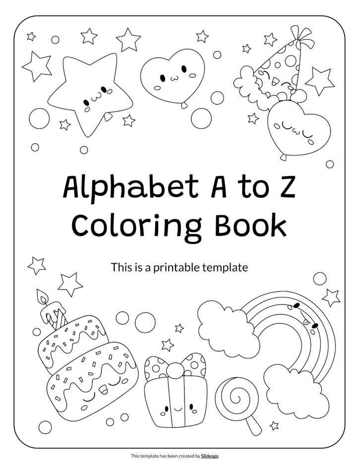 Alphabet A to Z Coloring Book Template
