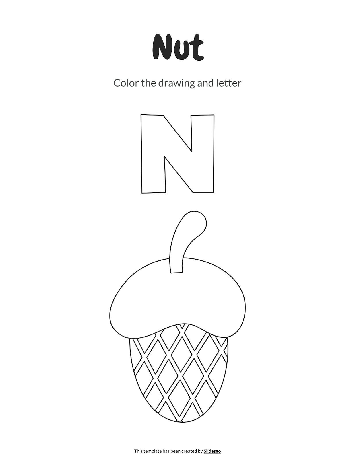 Alphabet A to Z Coloring Book Template