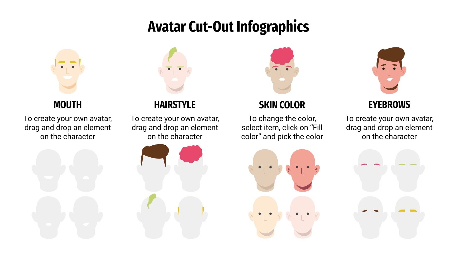 Avatar Cut-Out Infographics for Google Slides and PowerPoint