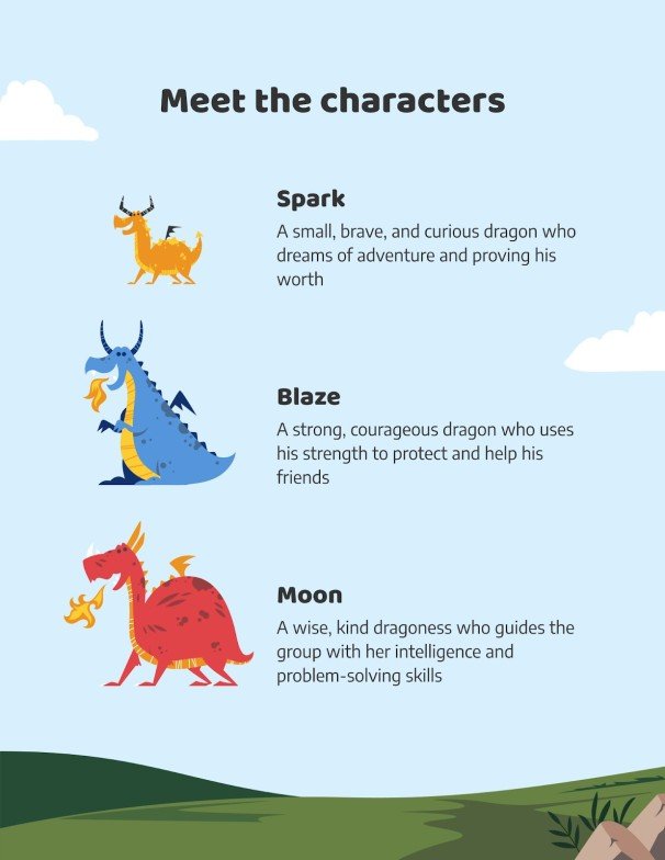 Dragons Story Book Template