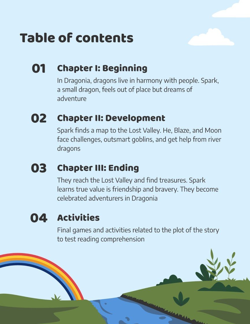 Dragons Story Book Template