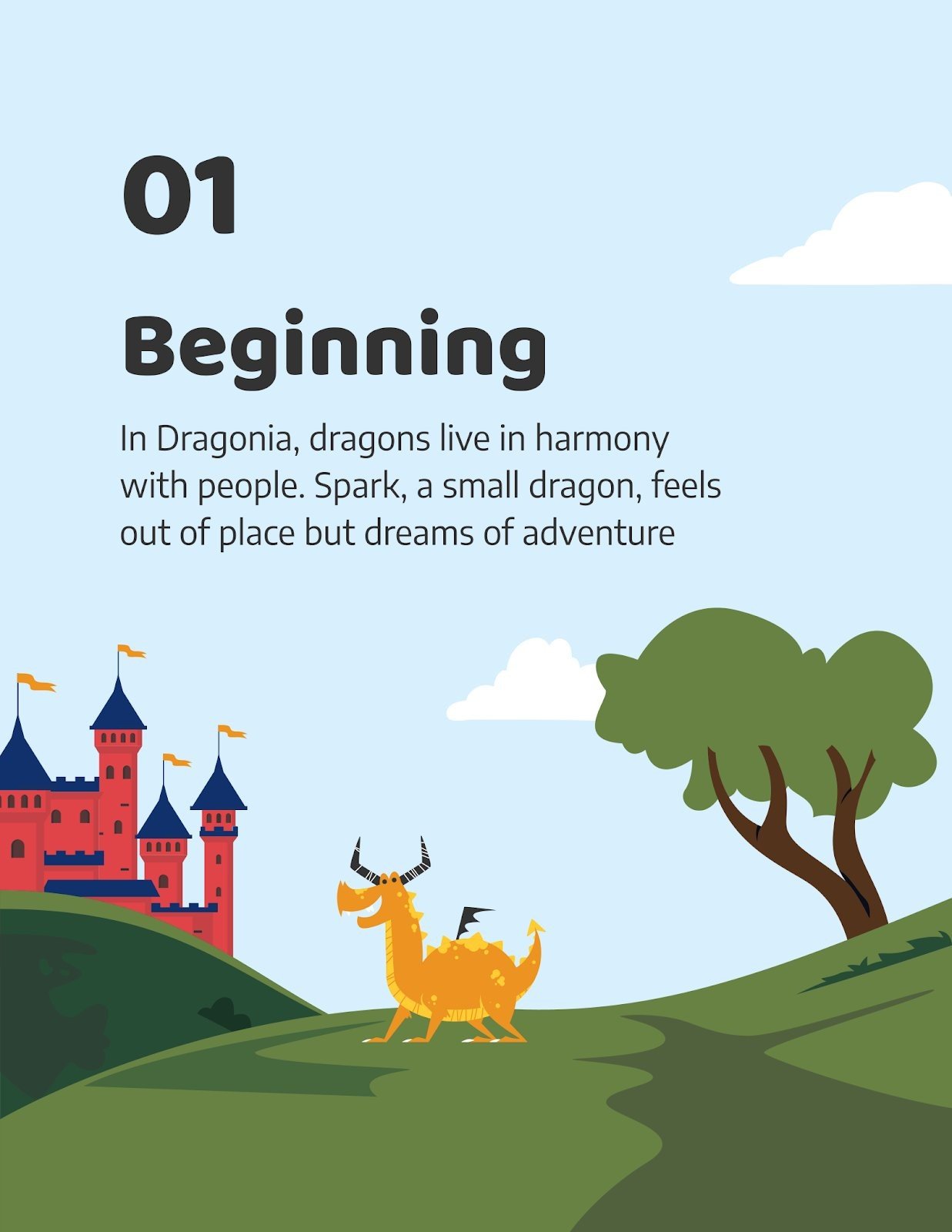 Dragons Story Book Template