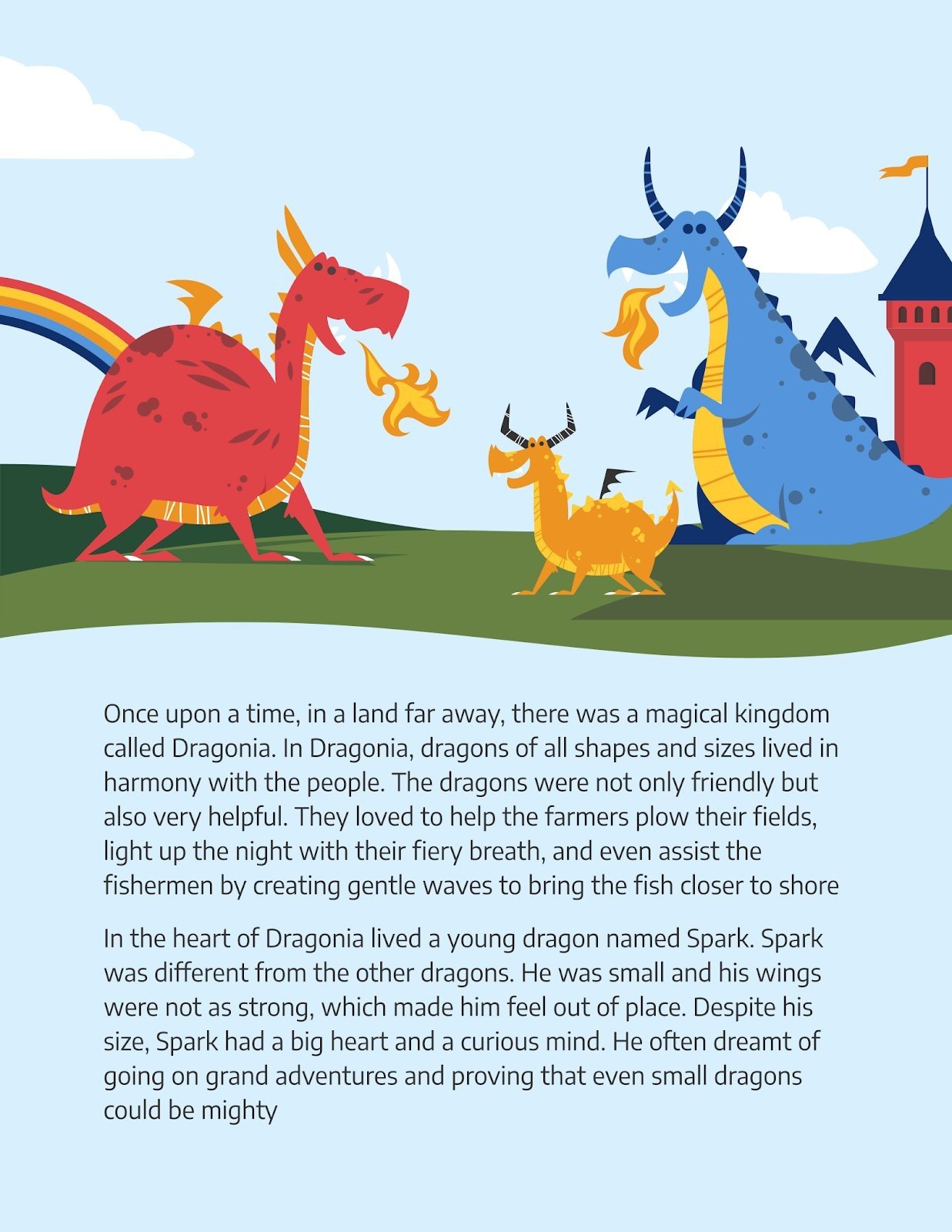 Dragons Story Book Template