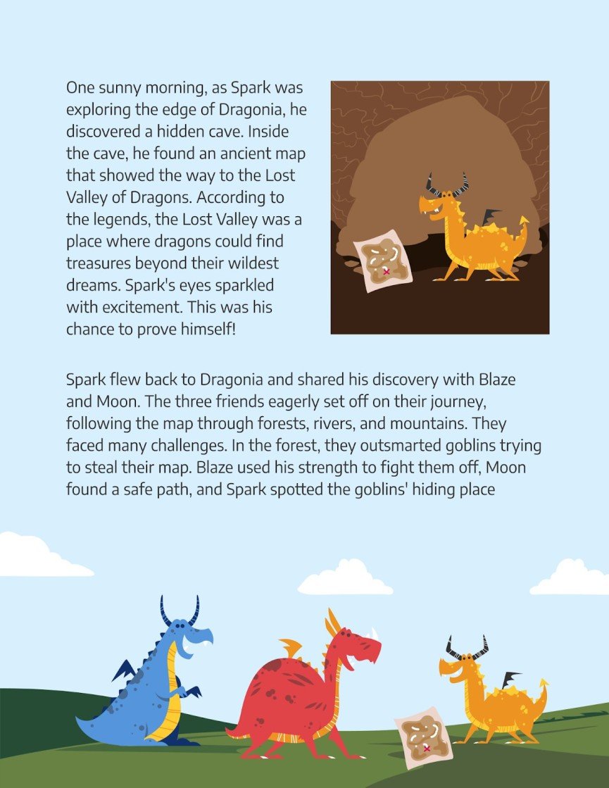 Dragons Story Book Template