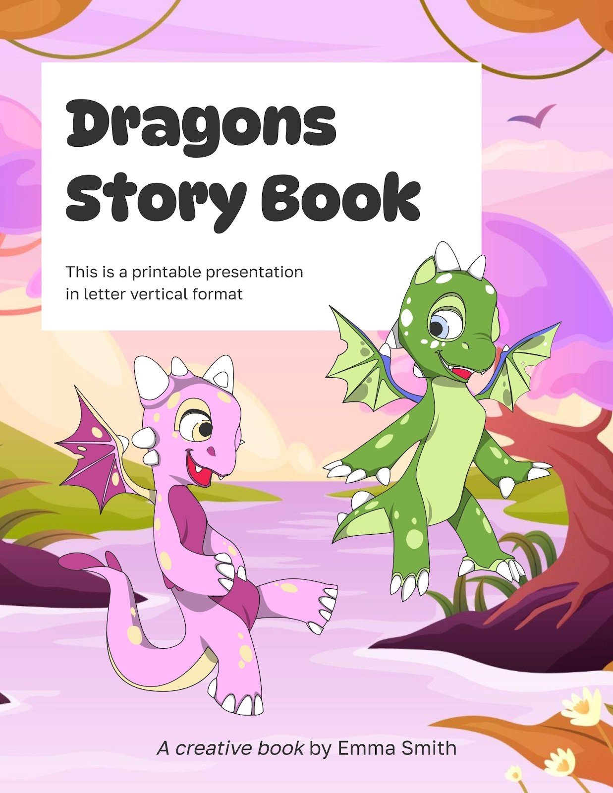 Dragons Story Book Template