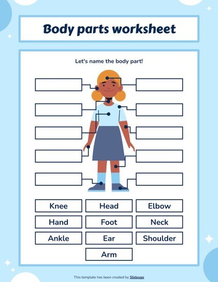 Human Body Parts Worksheet Presentation