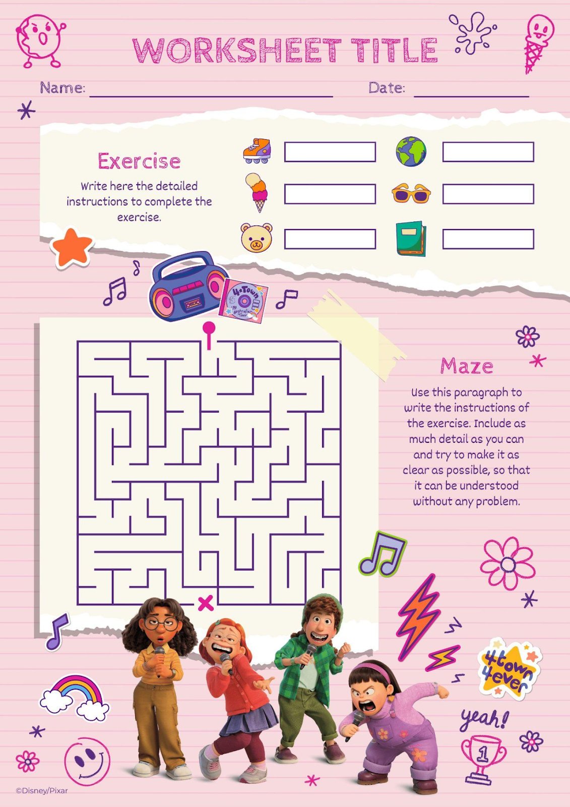 Turning Red Maze Worksheet Presentation