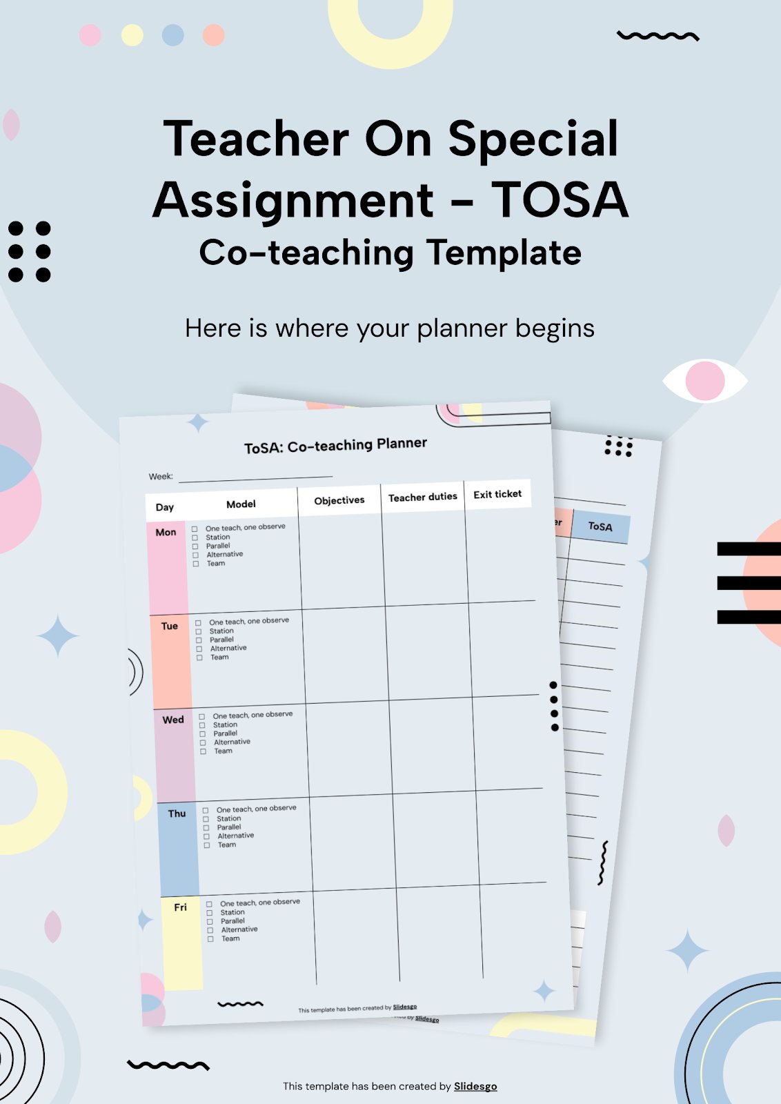 Teacher On Special Assignment - Co-teaching Template