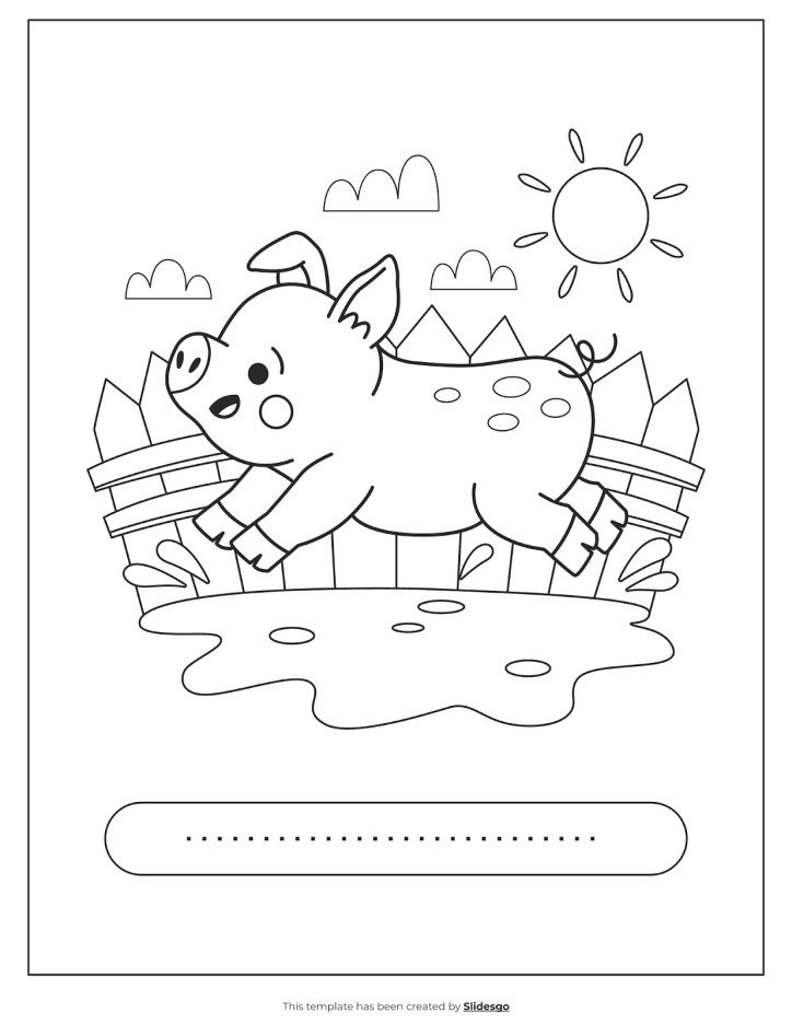 Animal Coloring Book Template