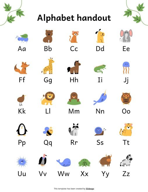 Alphabet Handout Template
