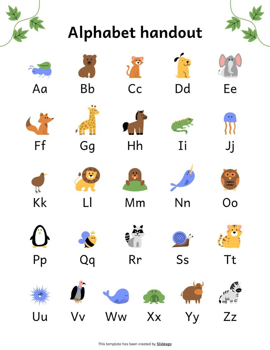 Alphabet Handout Template