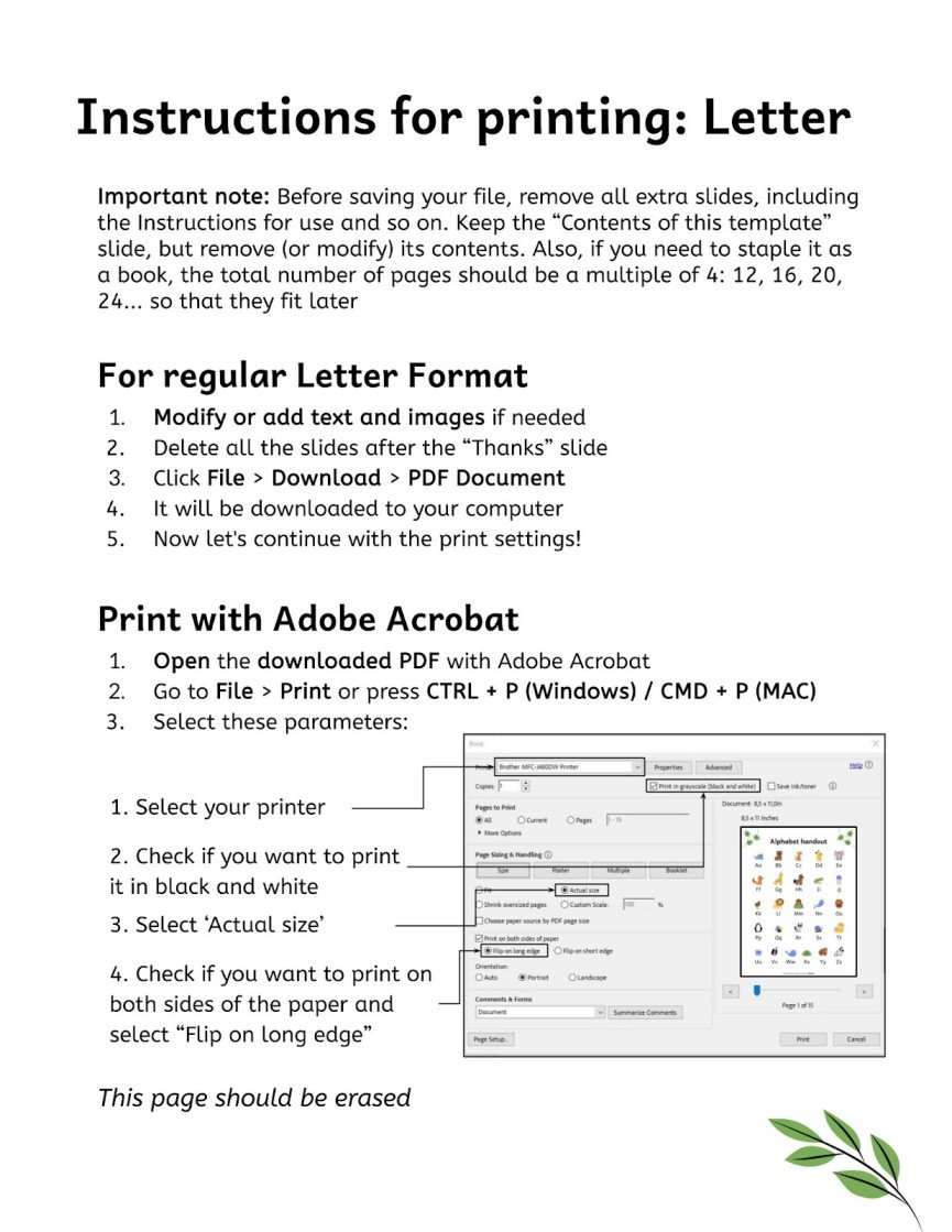 Alphabet Handout Template