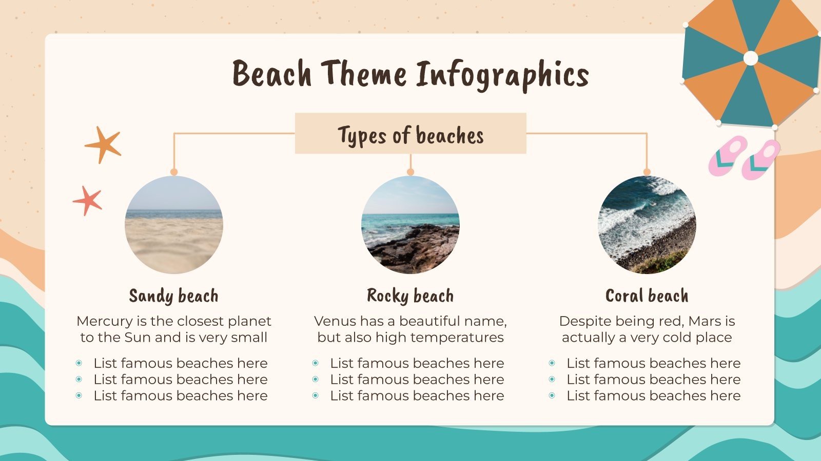 Beach Theme Infographics Template
