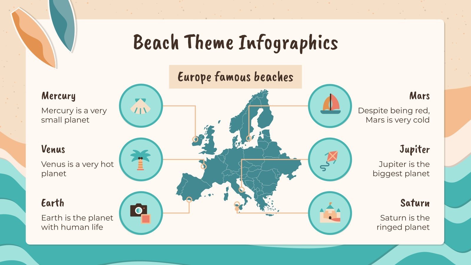 Beach Theme Infographics Template