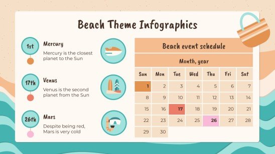 Beach Theme Infographics Template