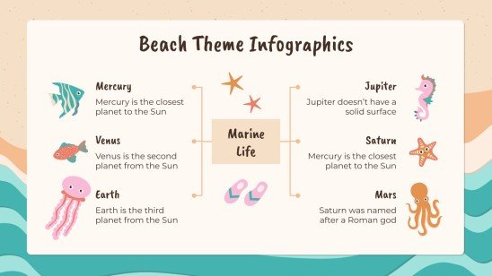 Beach Theme Infographics Template