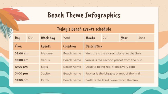 Beach Theme Infographics Template