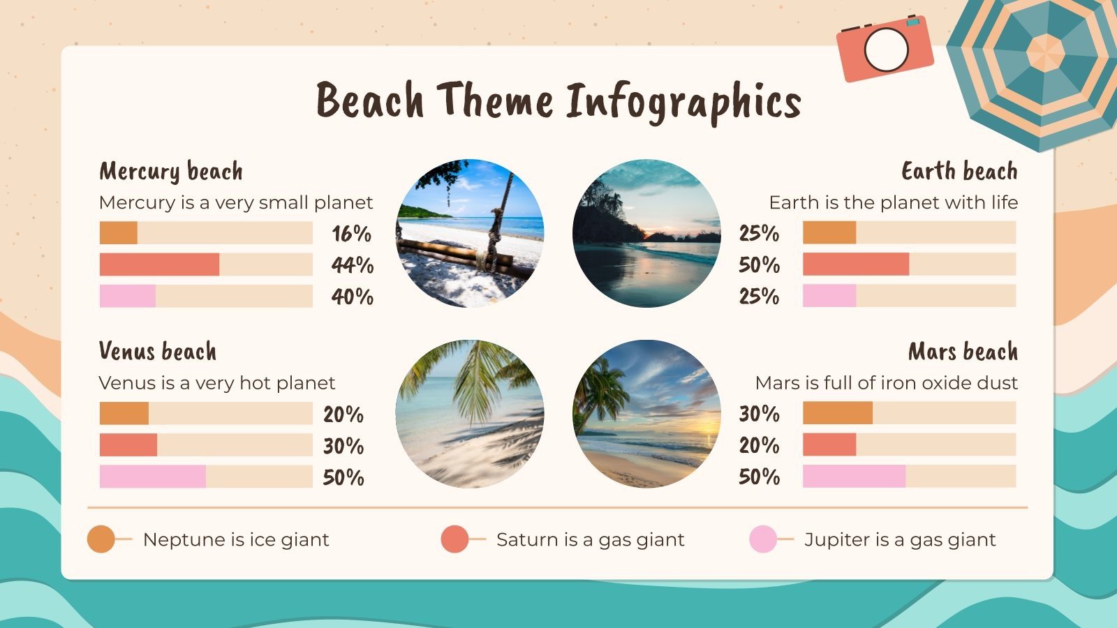 Beach Theme Infographics Template