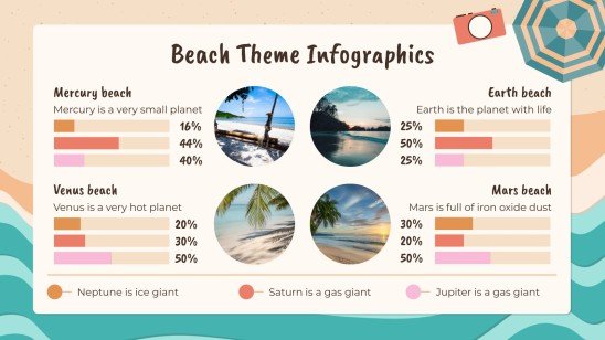 Beach Theme Infographics Template