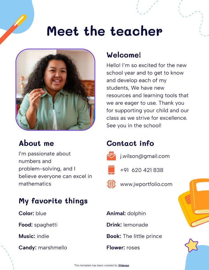 Back to School Handout Template