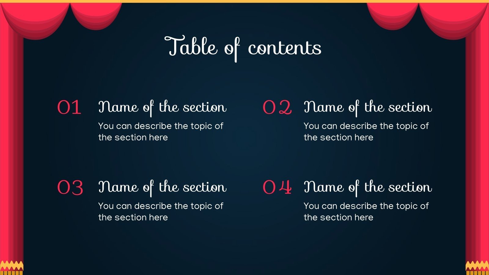 Open Curtain Presentation Template Presentation