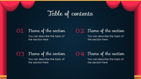 Open Curtain Presentation Template Presentation