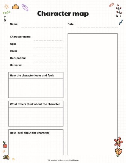 Character Map Worksheet Template