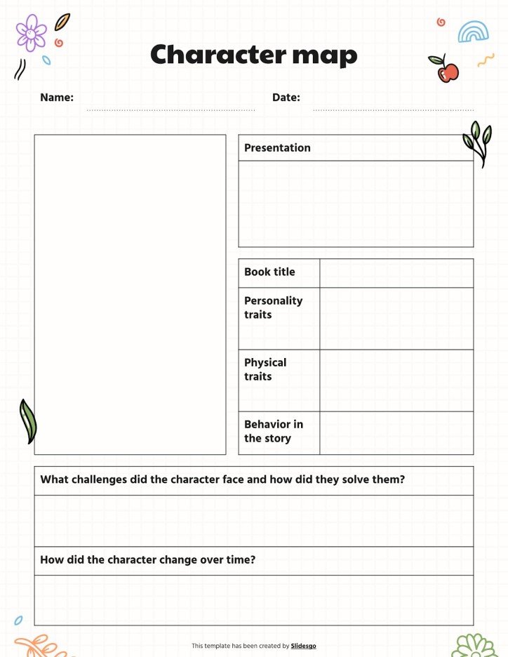 Character Map Worksheet Template