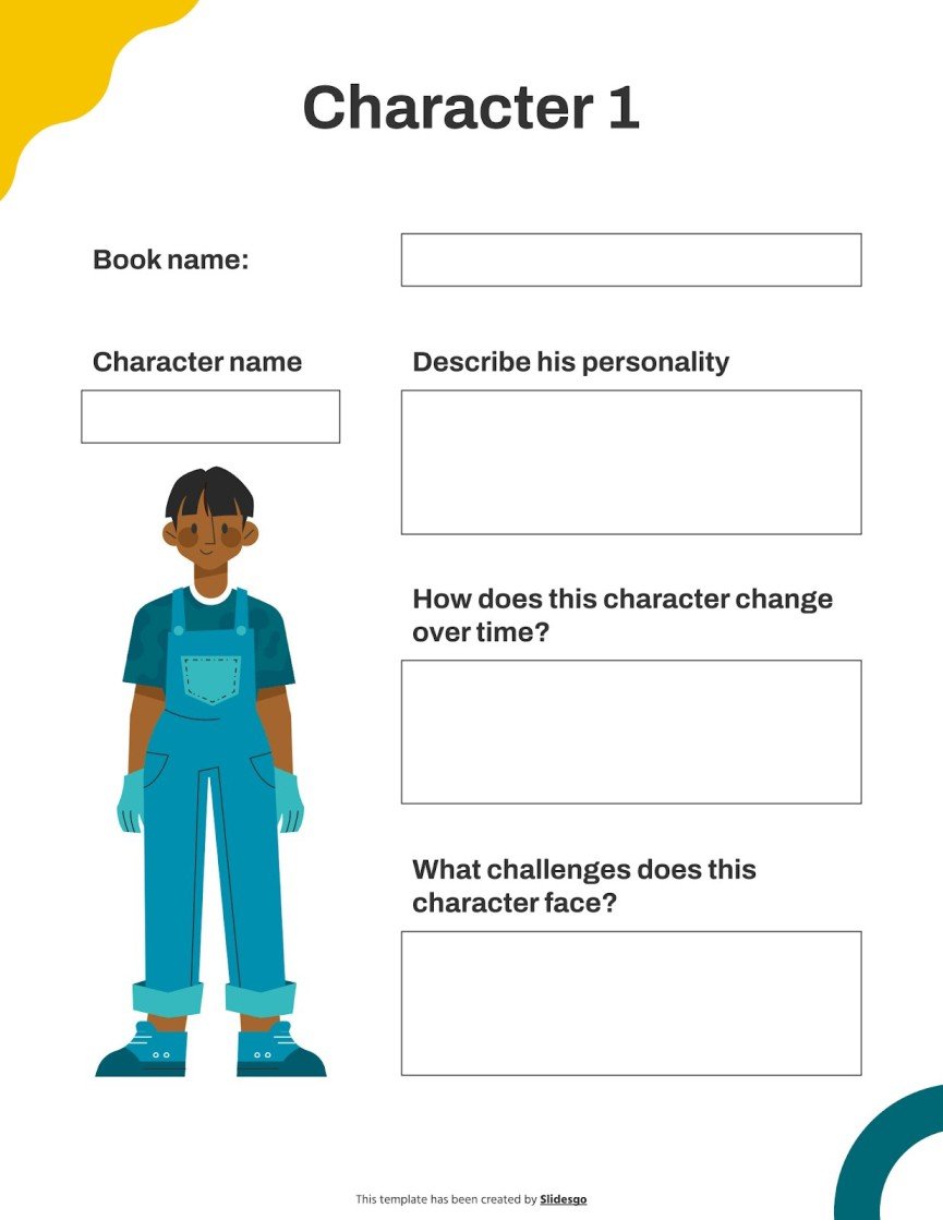 Character Map Worksheet Template