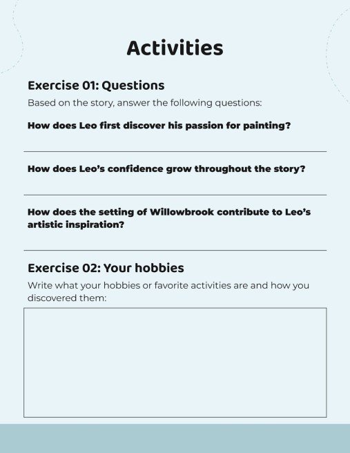 Children Hobbies Story Book Presentation