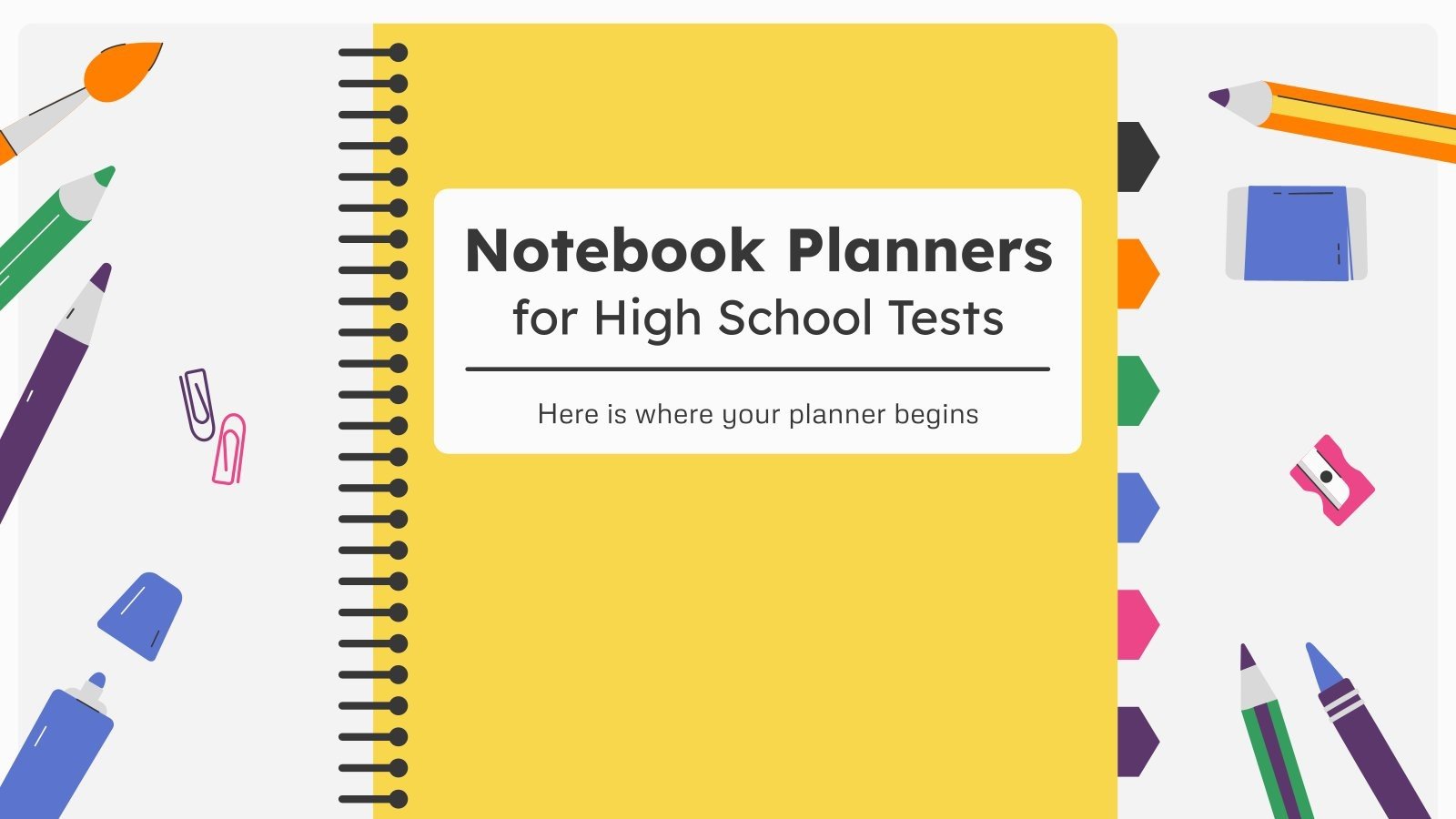 Notebook Planners for High School Tests Presentation